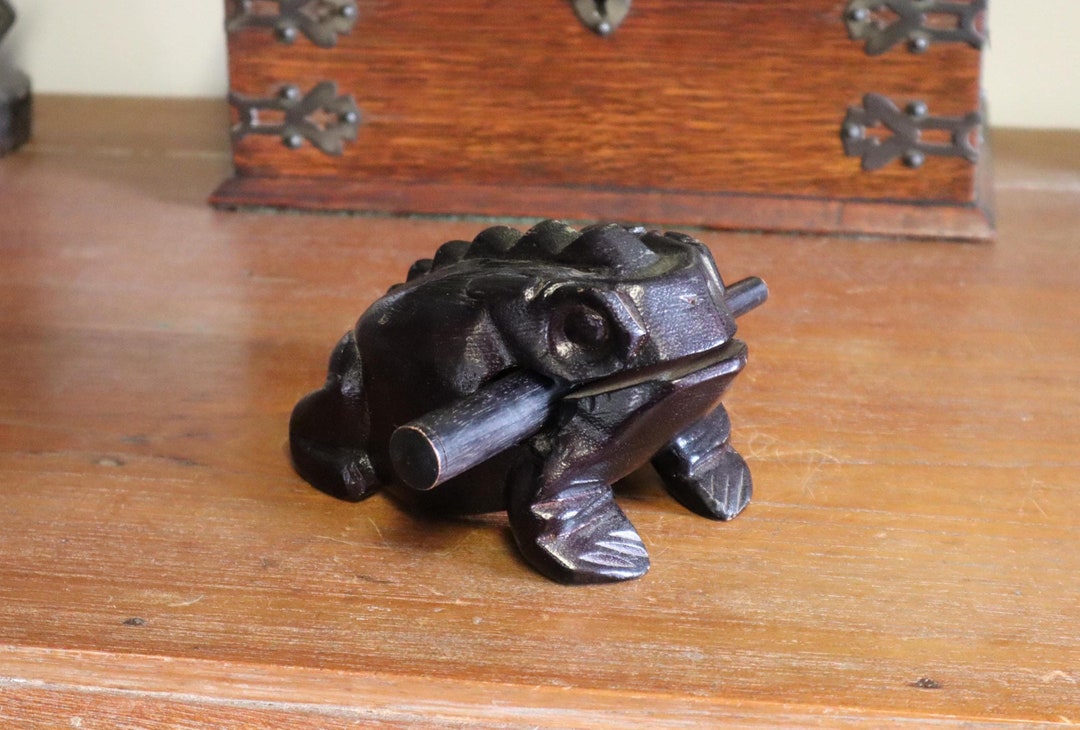 Vintage Wooden Frog Guiro Musical Instrument Inc Scrapper / Mallet - Etsy