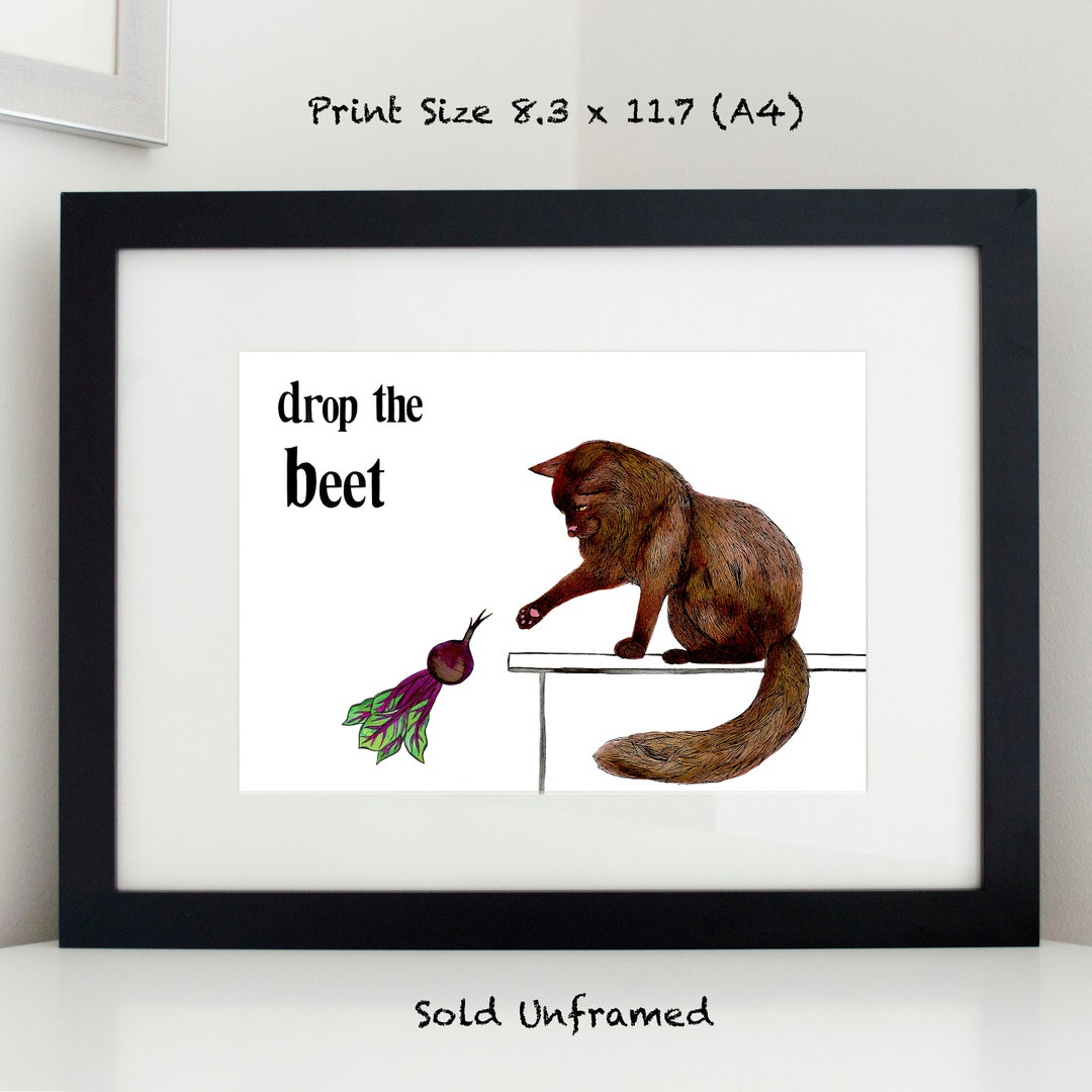 Drop the Beet Funny Portrait of Cat Knocking Beetroot Over - Etsy