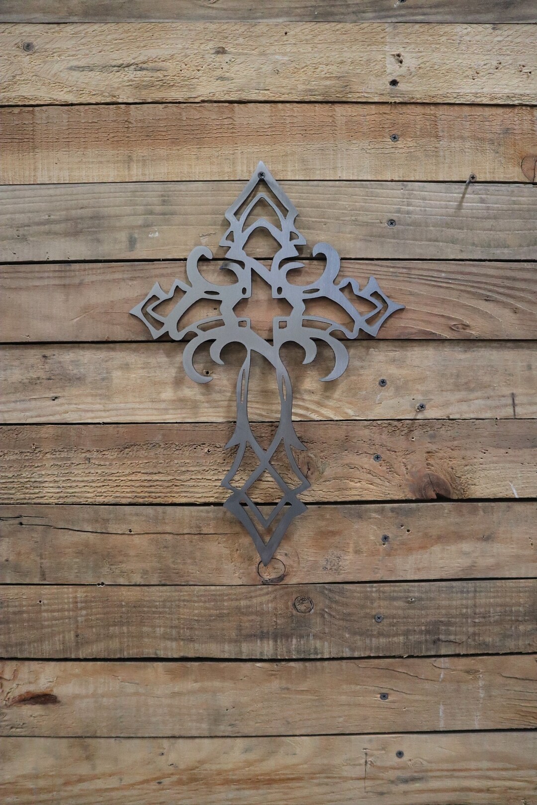 Scroll Work Metal Art Cross - Silver Clear Coat - Etsy