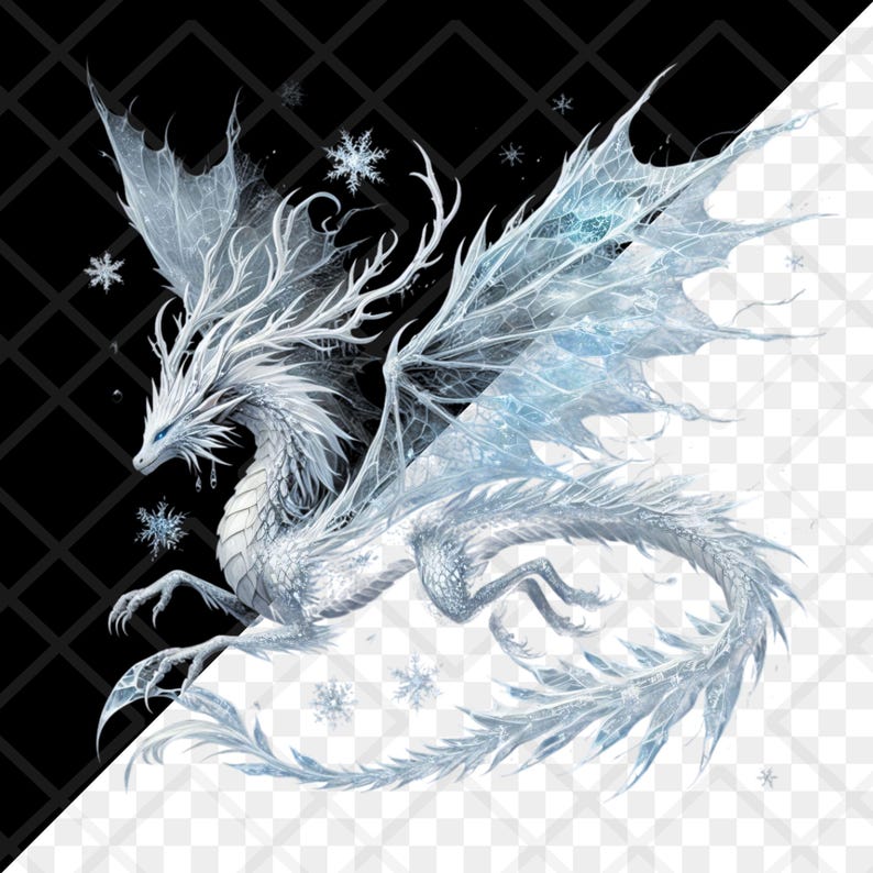 Frost Fairy Dragon PNG Clipart Winter Sublimation Ice Fantasy Snowflake ...