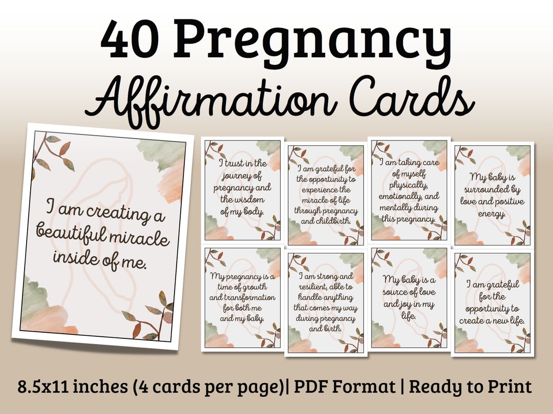 Pregnancy Affirmation Cards, Affirmation for Pregnant Women, Positive ...