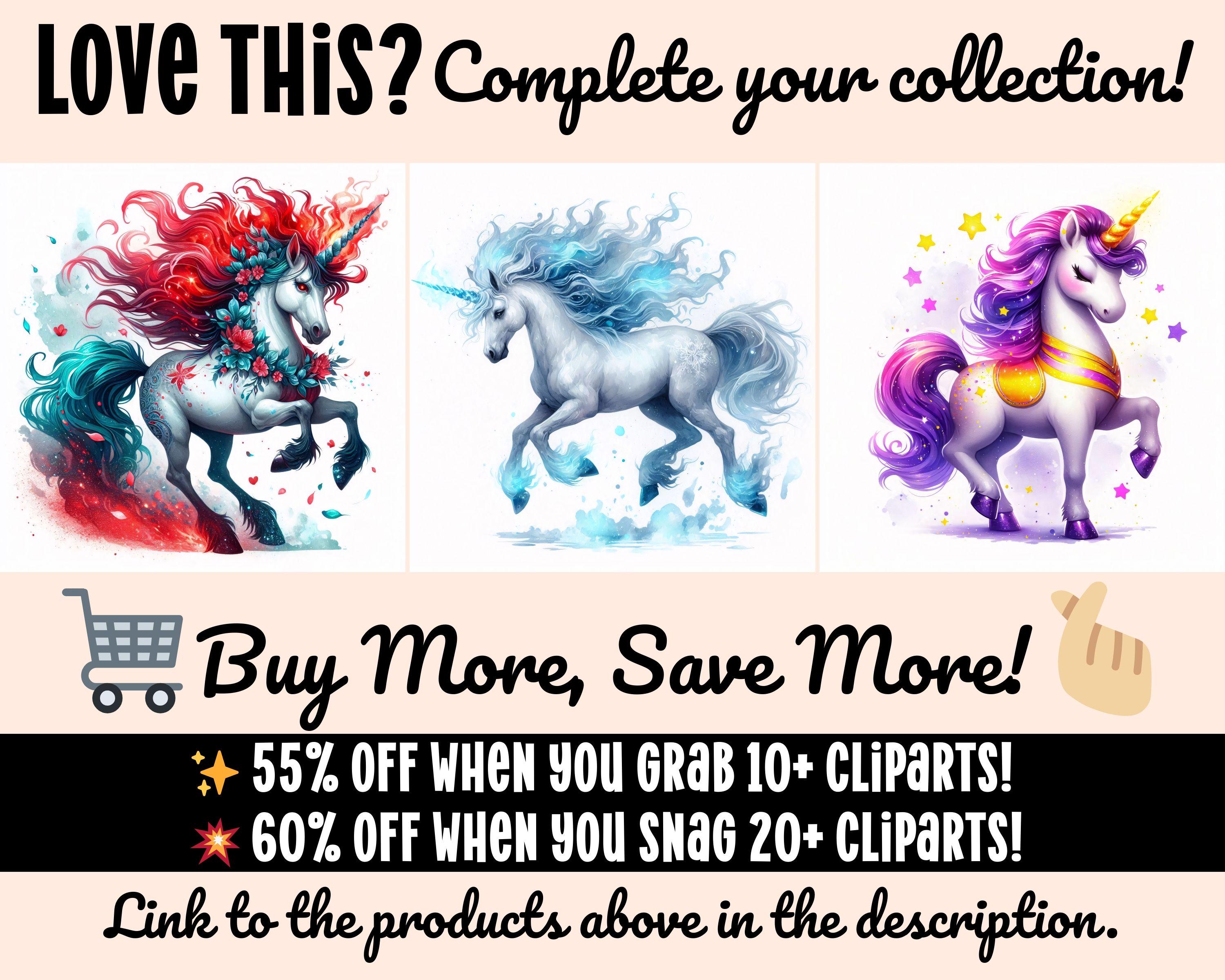 Foxglove Baby Unicorn Clipart, Cute Kawaii Unicorn JPG, Whimsical ...