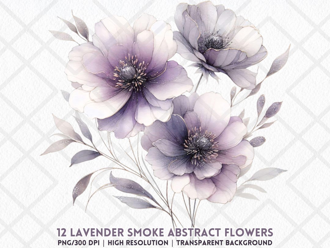 Lavender Flower Clipart PNG | Watercolor Purple Floral Bouquet ...