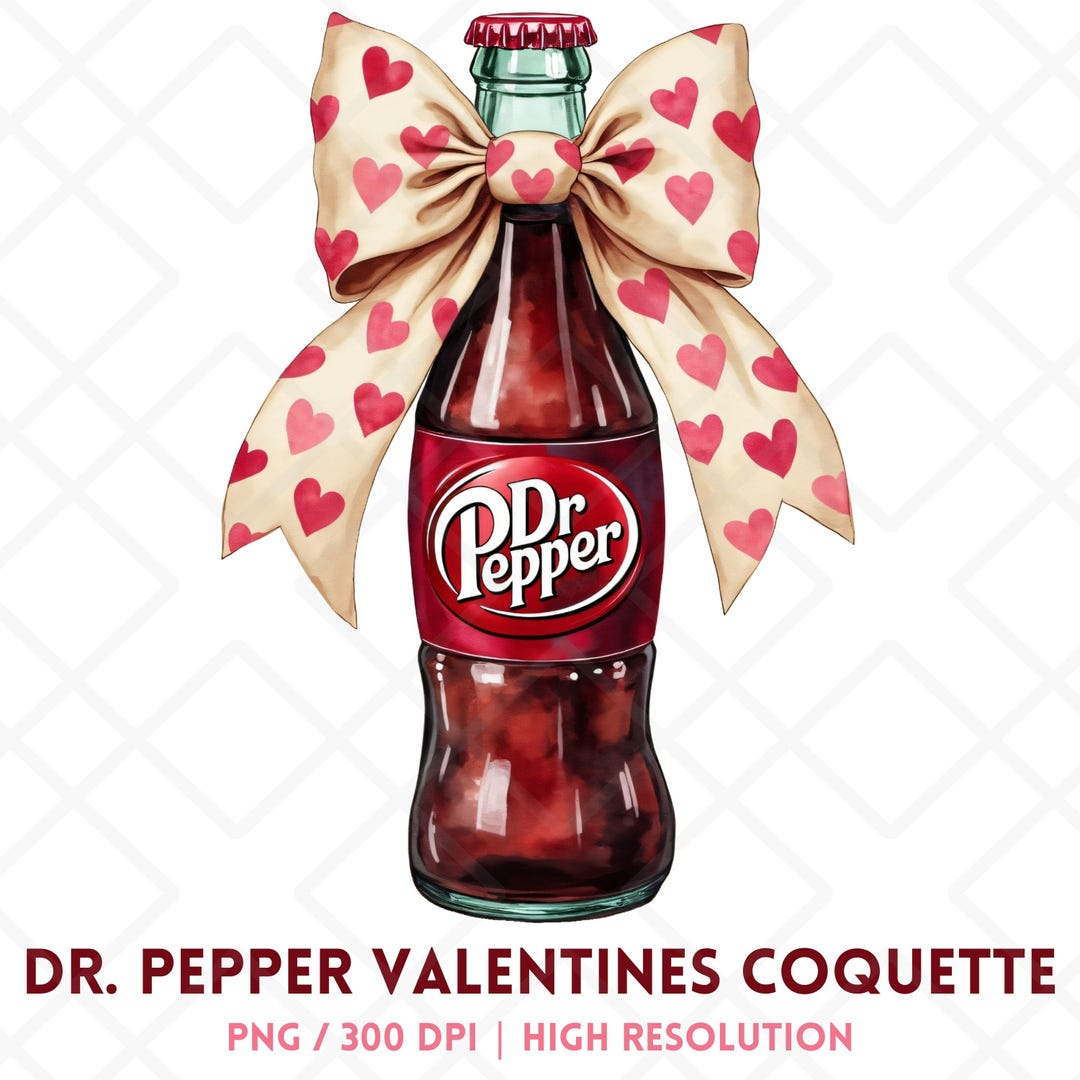 Dr Pepper Bow Valentines Coquette Png Clipart, Dr Pepper Pink Bow Png ...