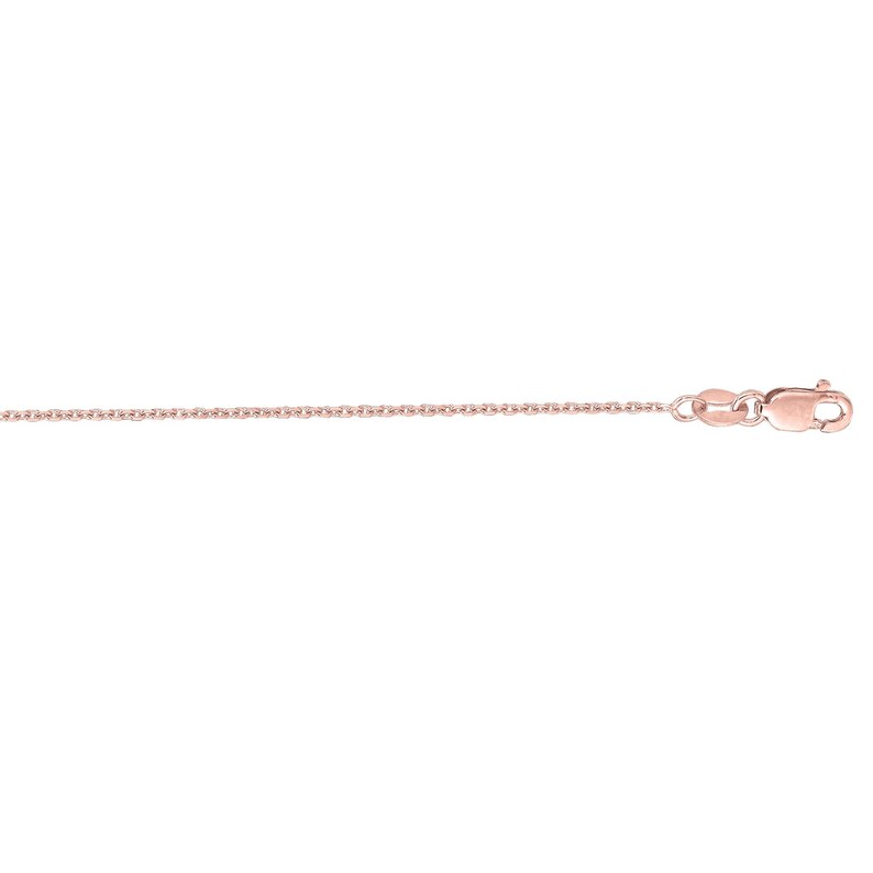 10K Solid Rose Gold Cable Chain Necklace, 16", 18", 20" Inch, 0.8mm-1 ...