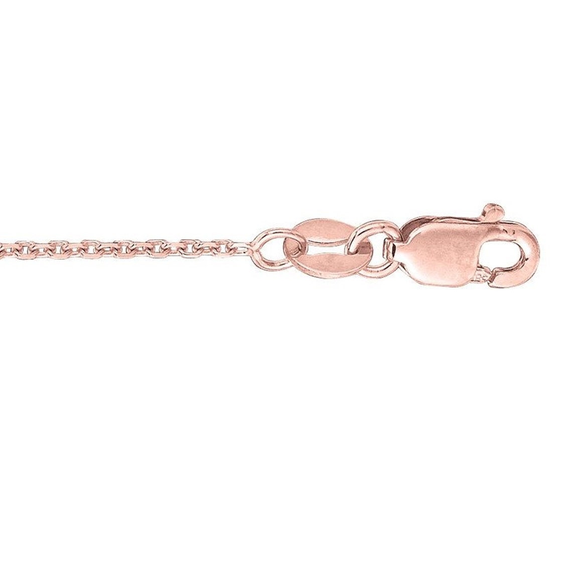 10K Solid Rose Gold Cable Chain Necklace, 16", 18", 20" Inch, 0.8mm-1 ...