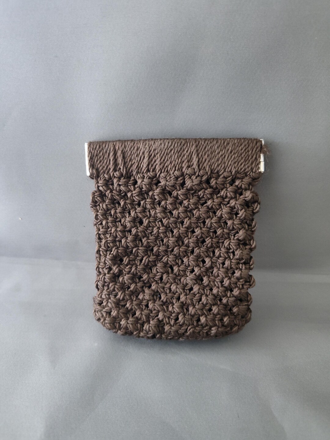 Vintage Macrame Coin Purse - 70s Handmade Brown Accessory - Etsy