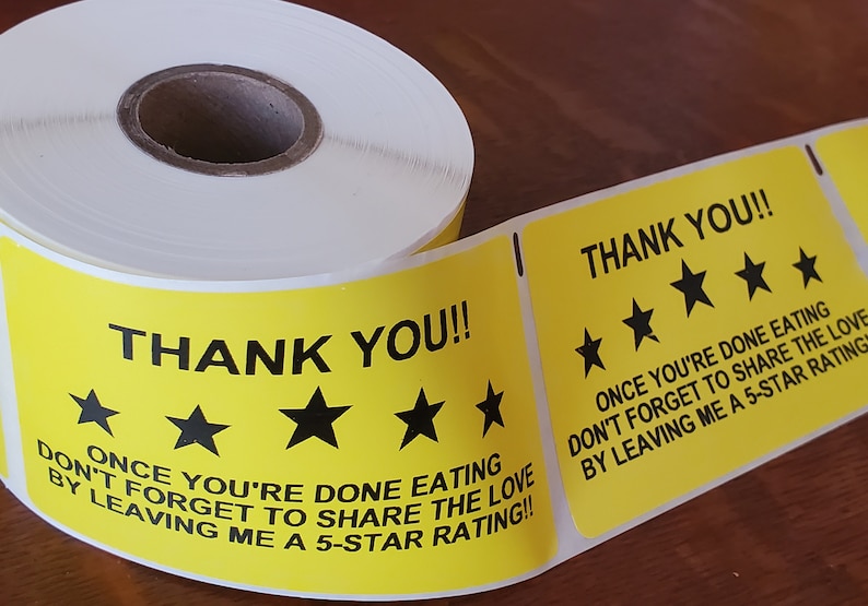 Stickers Bag Sealers Labels Rating Reminder for Doordash - Etsy