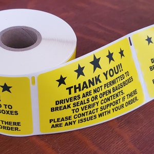 300+ Customized Personalized Delivery Driver Sticker Label Seal Tamper ...