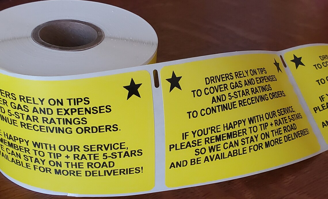 Rating and Tip Reminder Stickers Labels Bag Sealers for | Etsy