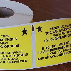 Rating and Tip Reminder Stickers Labels Bag Sealers for - Etsy