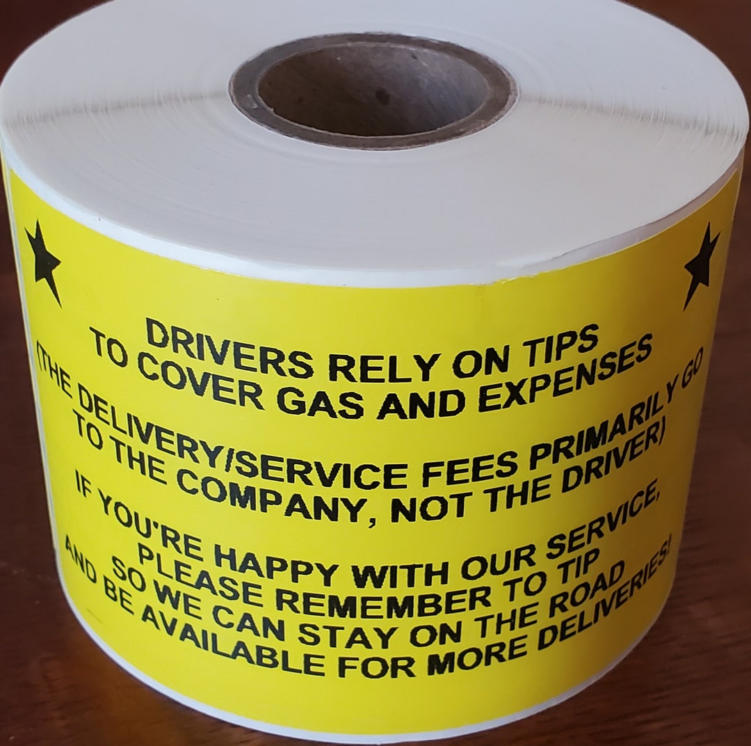 Stickers Bag Sealers Tip Reminder Labels for Doordash, Grubhub, Favor ...