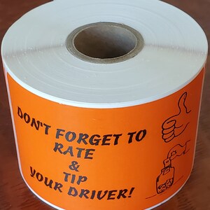 Rating and Tip Reminder Stickers Labels Bag Sealers for Doordash ...