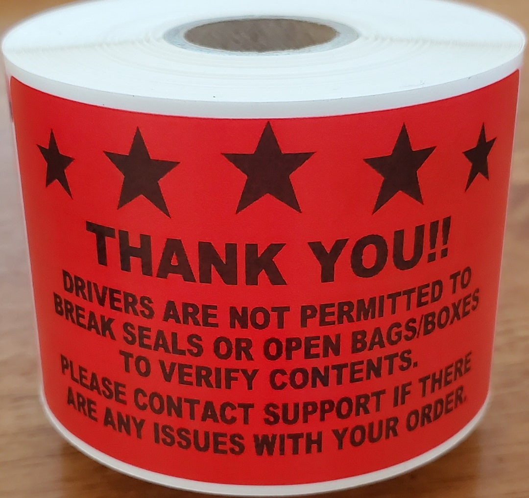 300+ Customized Personalized Delivery Driver Sticker Label Seal Tamper ...