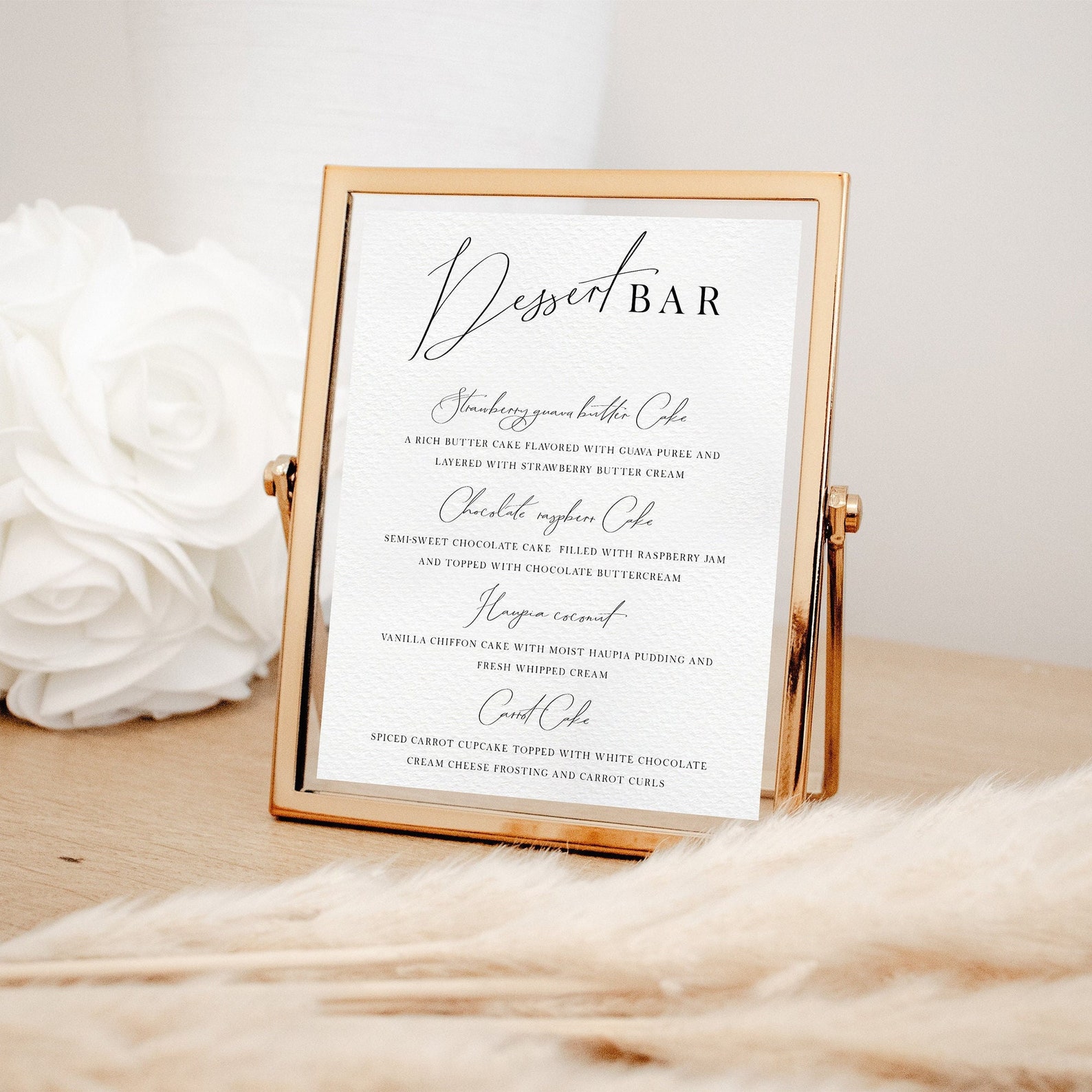 Printable Dessert Bar Menu Template Modern Cake Menu Sign - Etsy