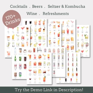 Minimal Printable Signature Drinks Sign Template DIY Cocktail - Etsy