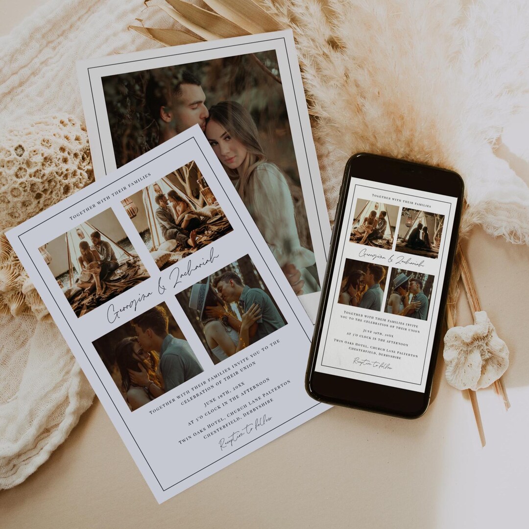 Photo Collage Wedding Invitation, Electronic Wedding Invitation ...