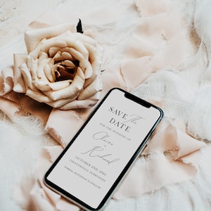 Electronic Save the Date Template, Phone Evite, Digital Text Save the ...