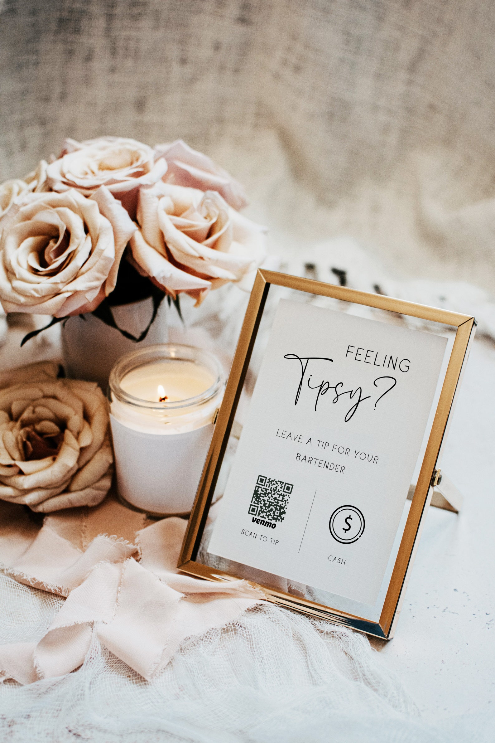 Tip Your Bartender Sign Template Feeling Tipsy Sign Qr Code - Etsy