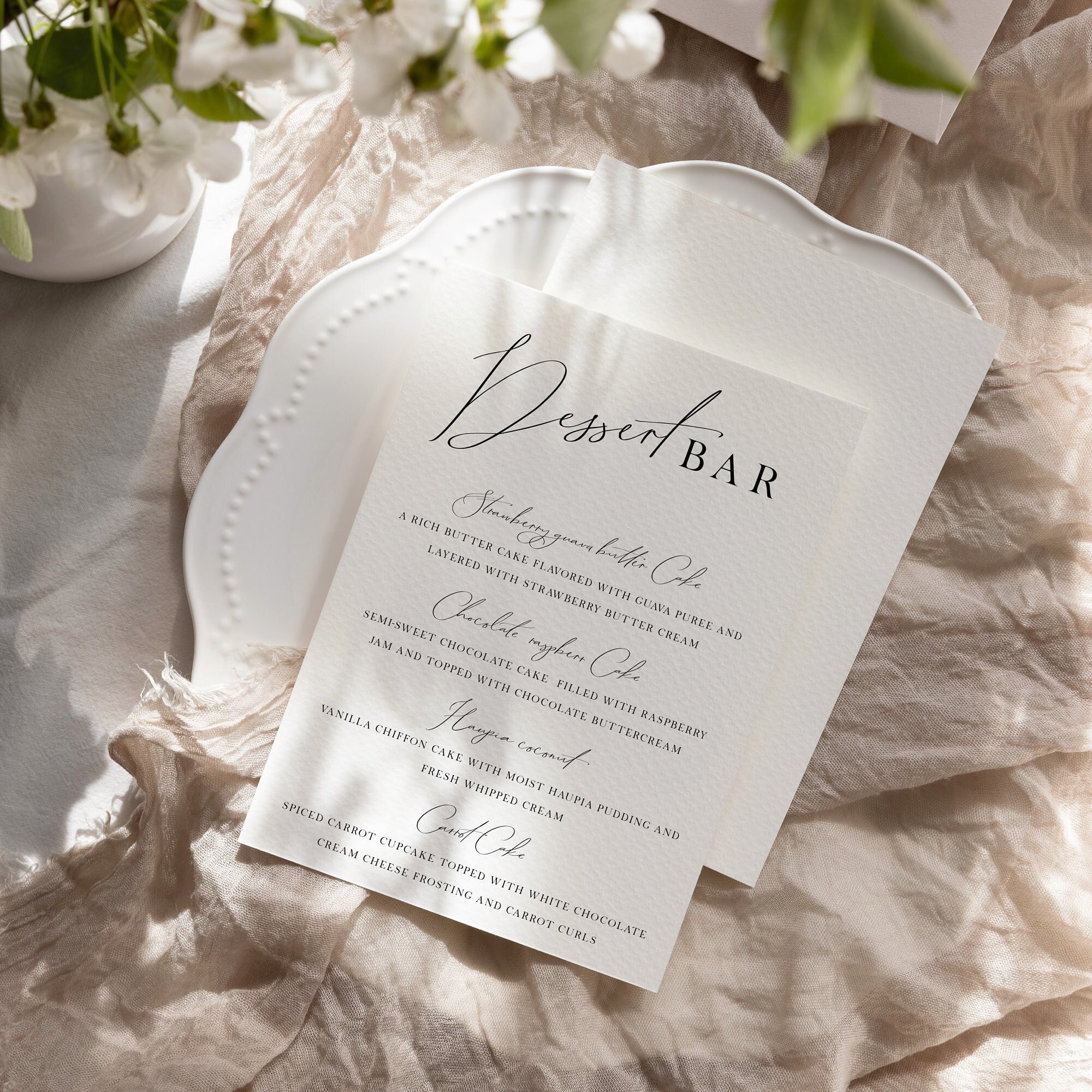 Printable Dessert Bar Menu Template Modern Cake Menu Sign - Etsy