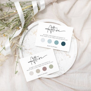 Wedding Attire Card Template Guest Dress Code Attire Info - Etsy