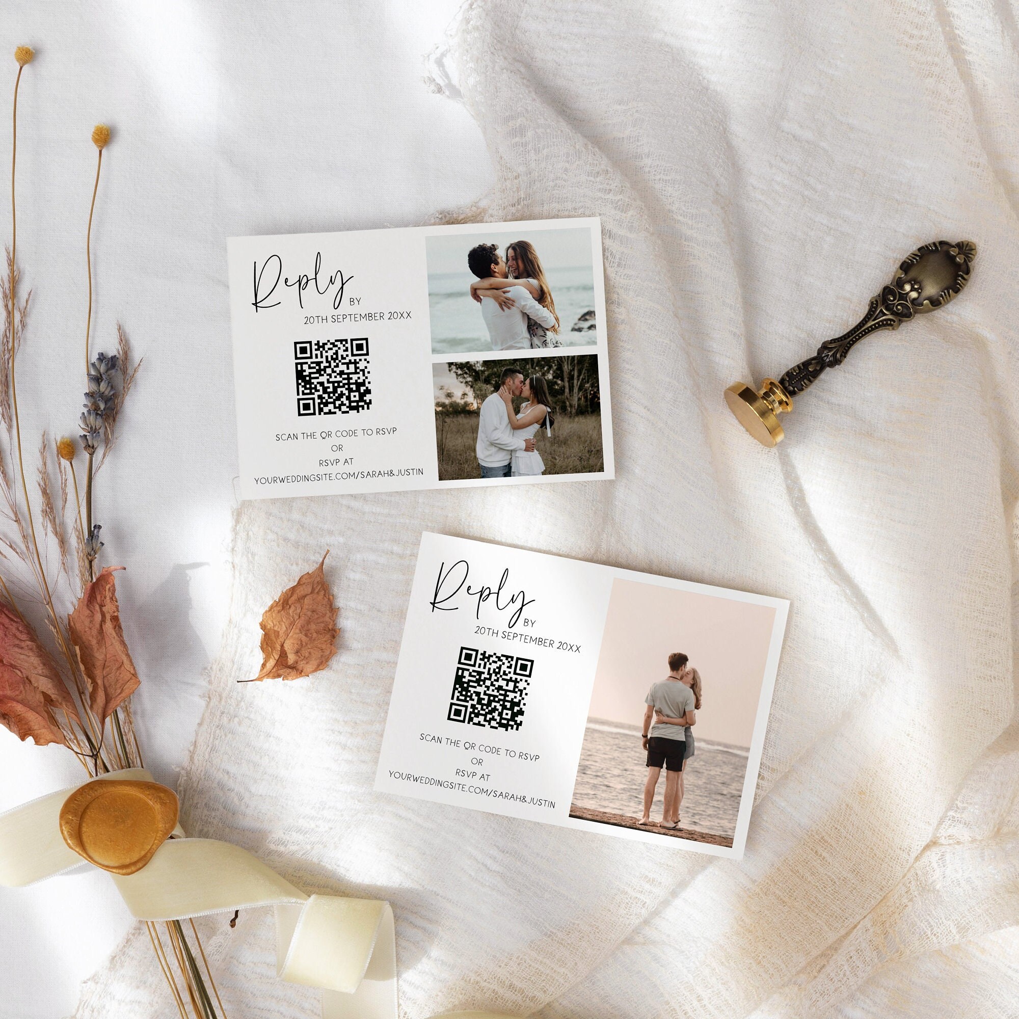 Printable Rsvp With Qr Code and Photo, Rsvp With Qr Code, Rsvp With ...