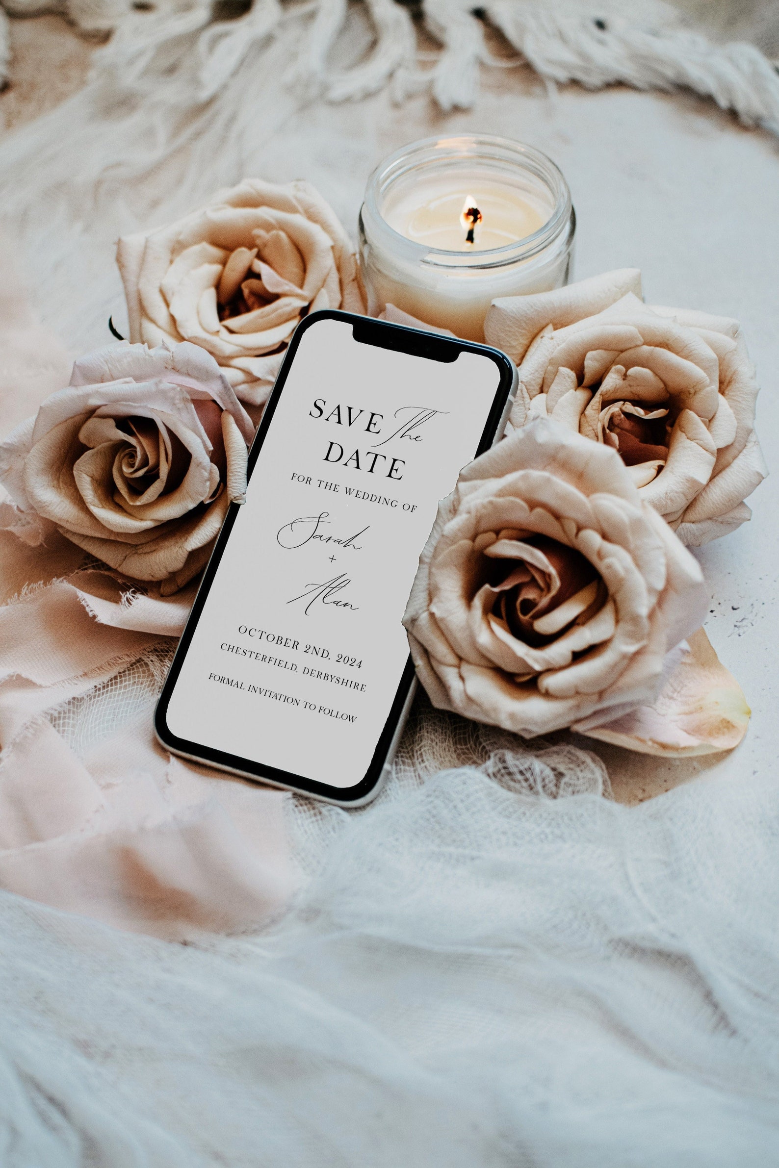 Electronic Save the Date Template Phone Evite Digital Text - Etsy