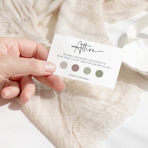 Wedding Attire Card Template Guest Dress Code Attire Info - Etsy