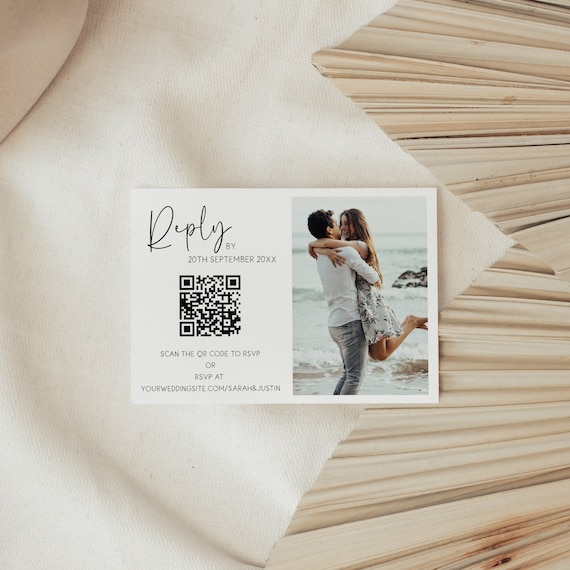 Printable Rsvp With Qr Code and Photo Rsvp With Qr Code Rsvp - Etsy
