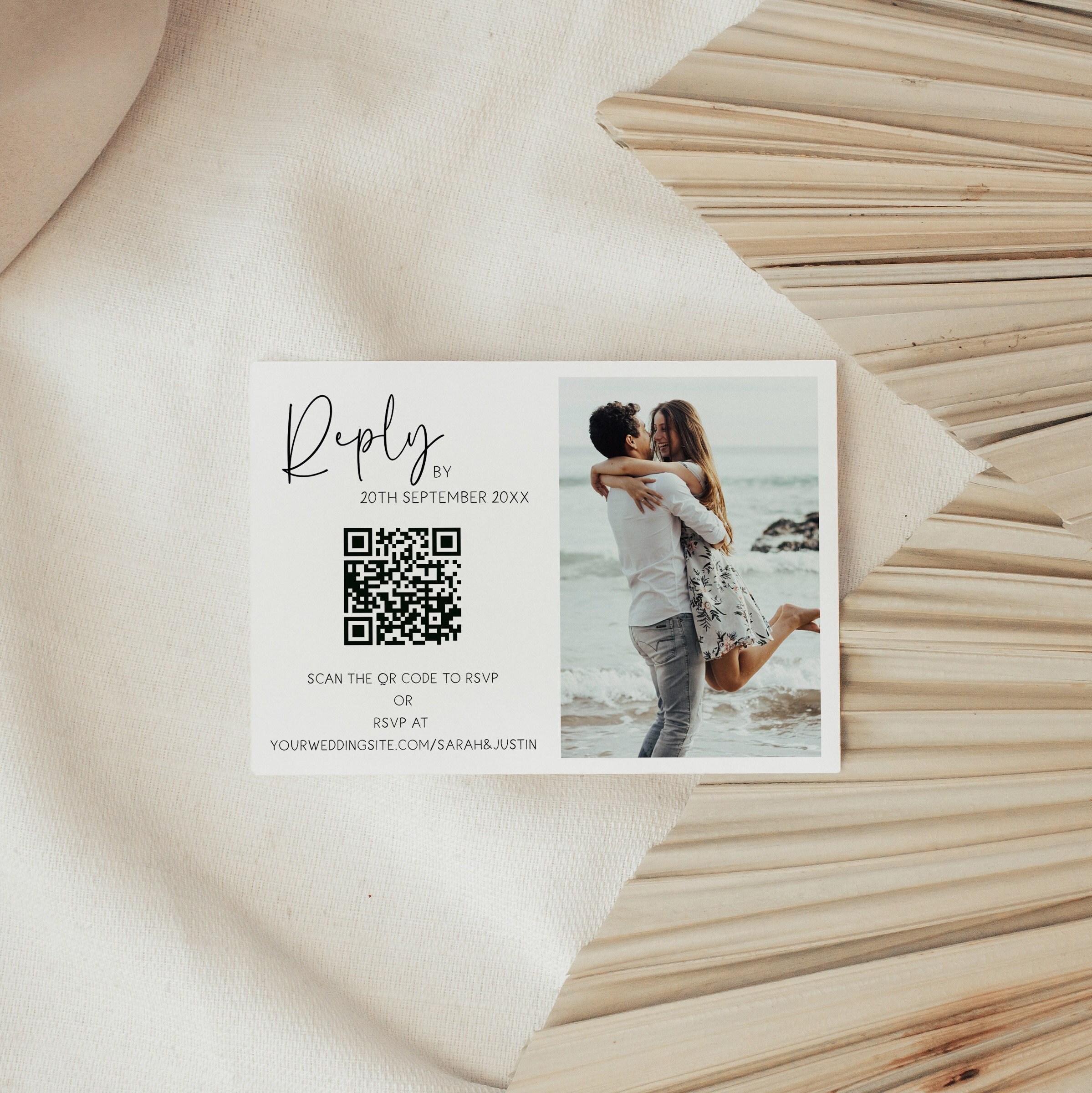 Printable Rsvp With Qr Code and Photo, Rsvp With Qr Code, Rsvp With ...