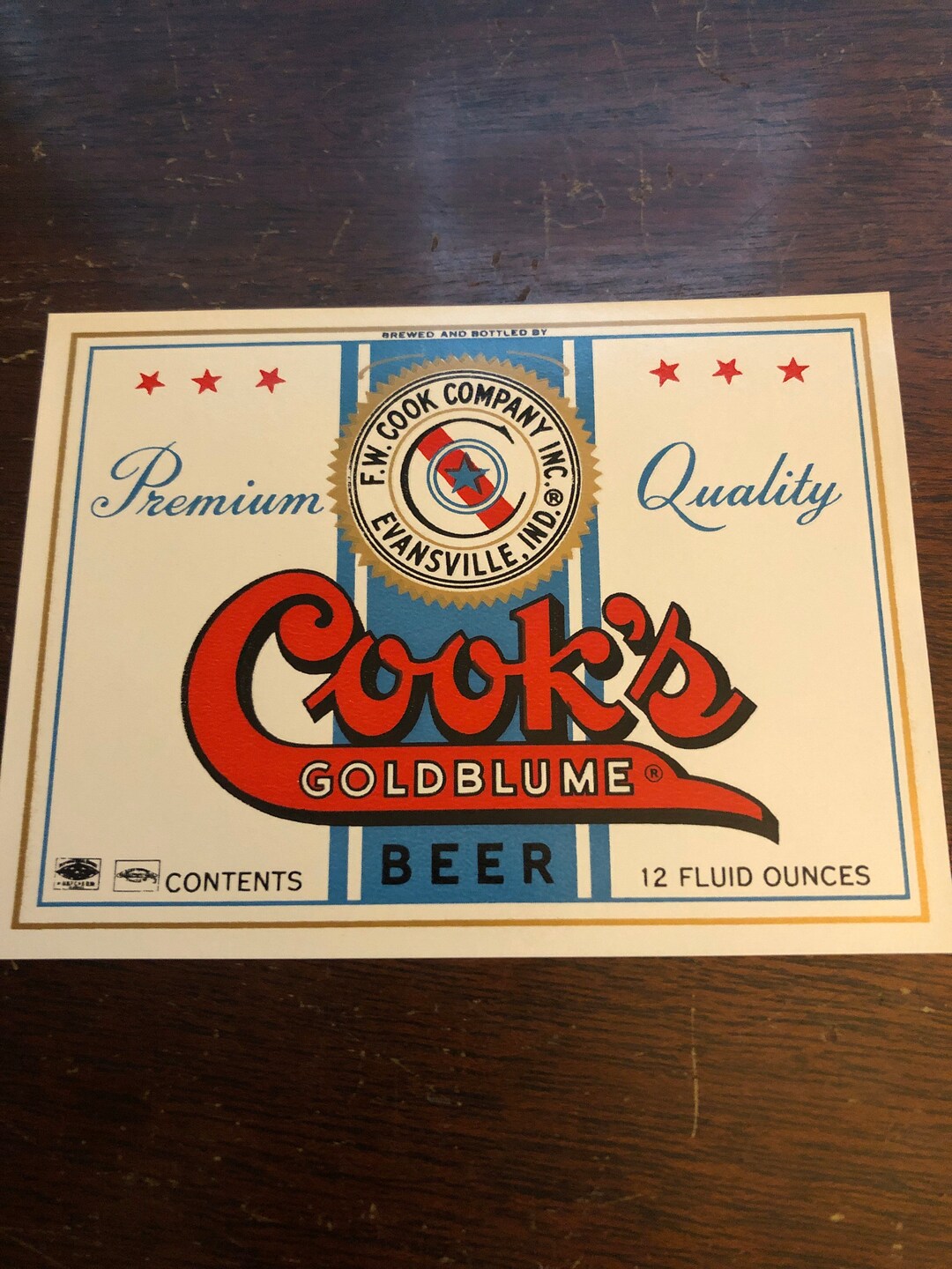 Cook’s Beer Vintage Goldblume Label - Etsy