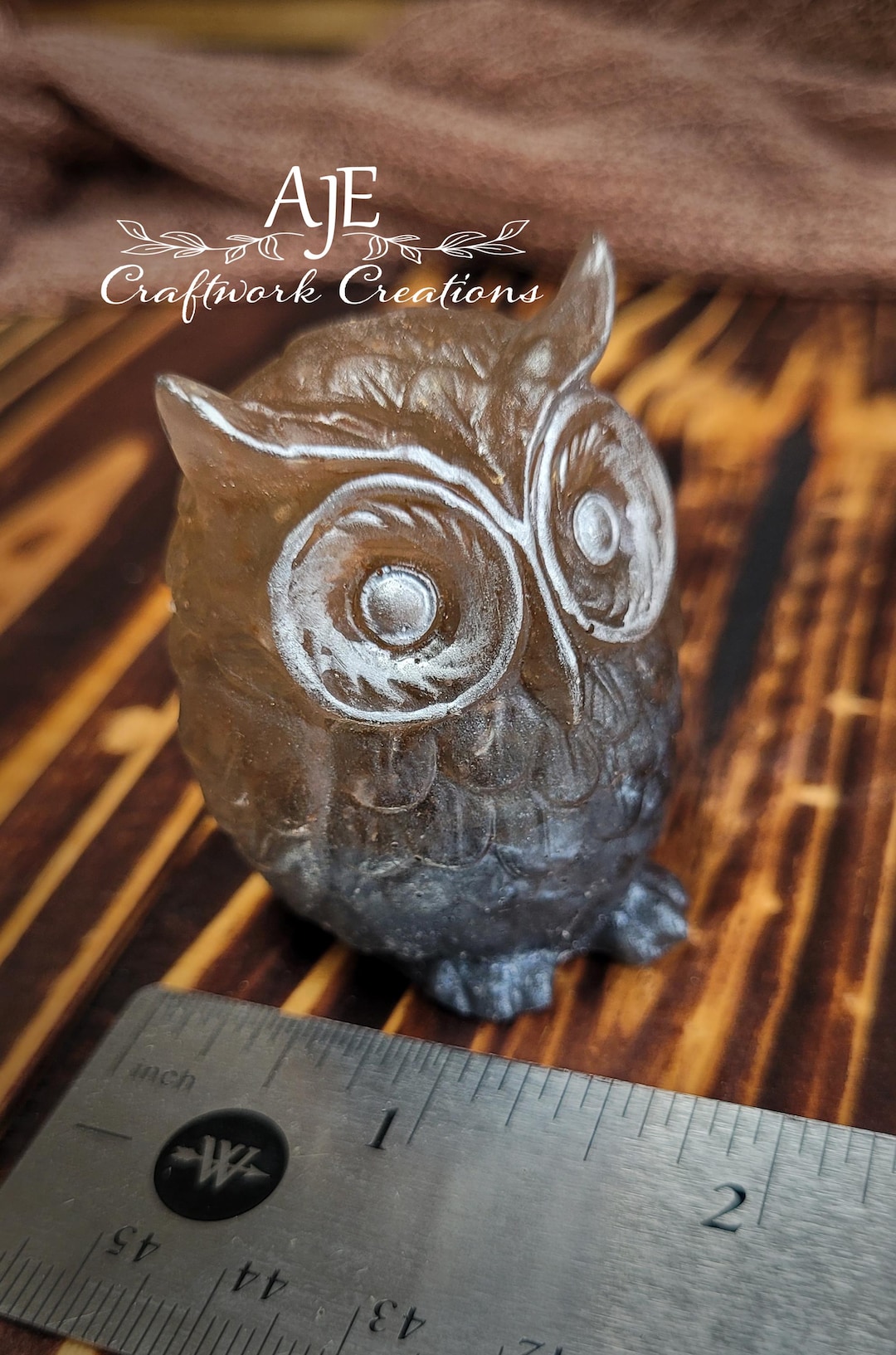 Resin Owl Figure, Owl Statue, Handmade Epoxy Gifts, Desk Pal, Woodsy ...