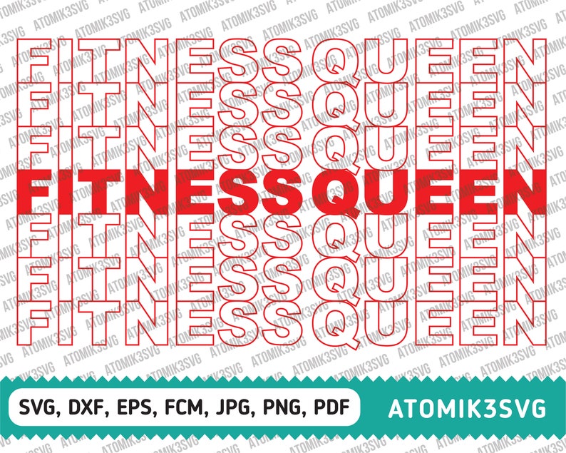 Fitness Queen SVG Dxf Eps Fcm Jpg Png Cutting Files for Cricut ...