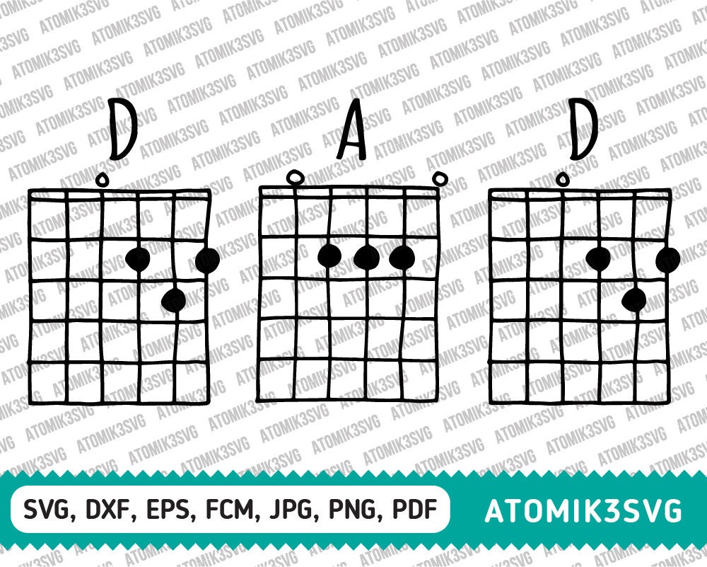 Dad Guitar Chords SVG Dxf Eps Fcm Jpg Png Pdf Cutting Files - Etsy