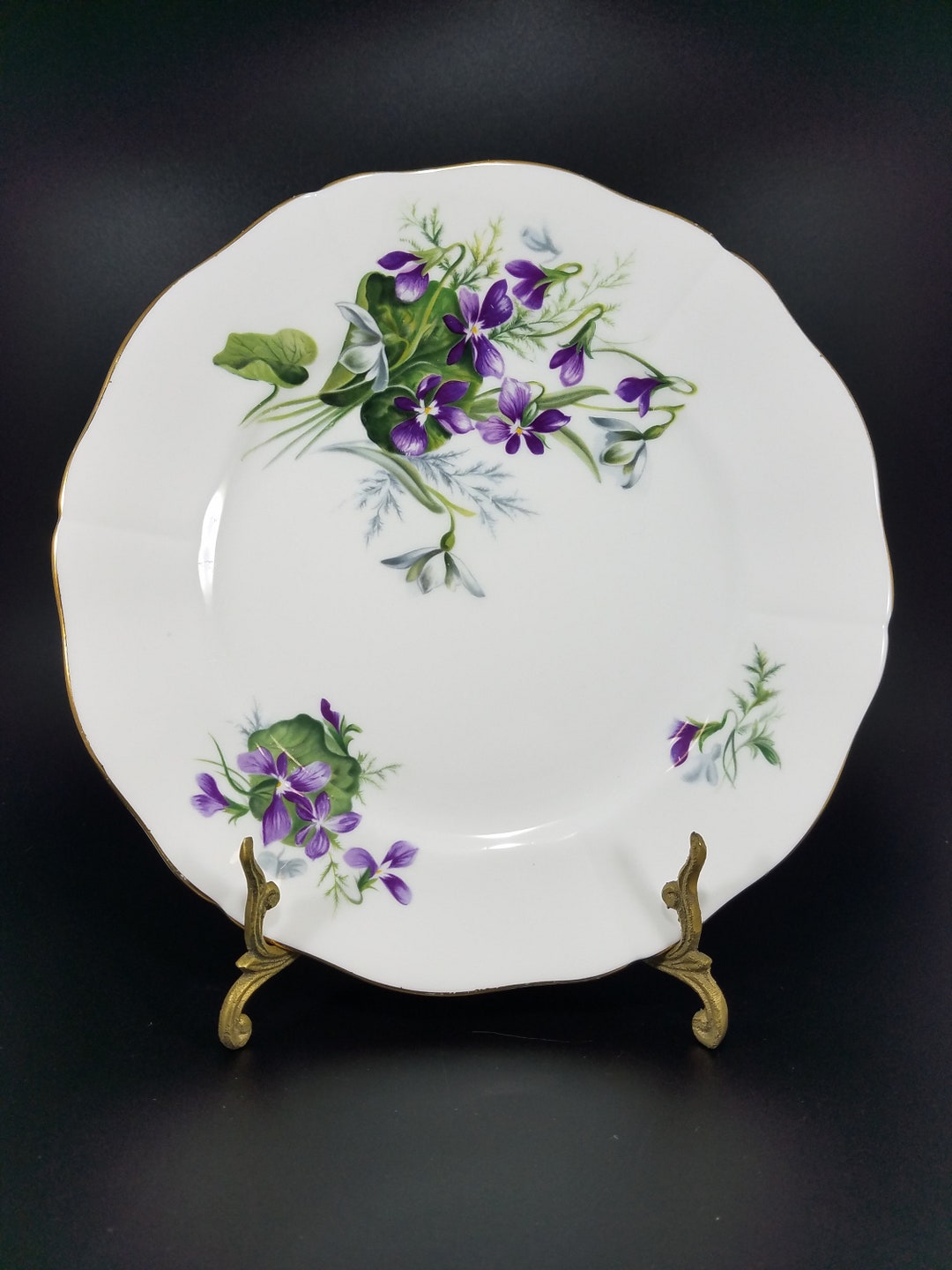Adderley Fine Bone China England 8 Salad Plate Violet Flowers - Etsy