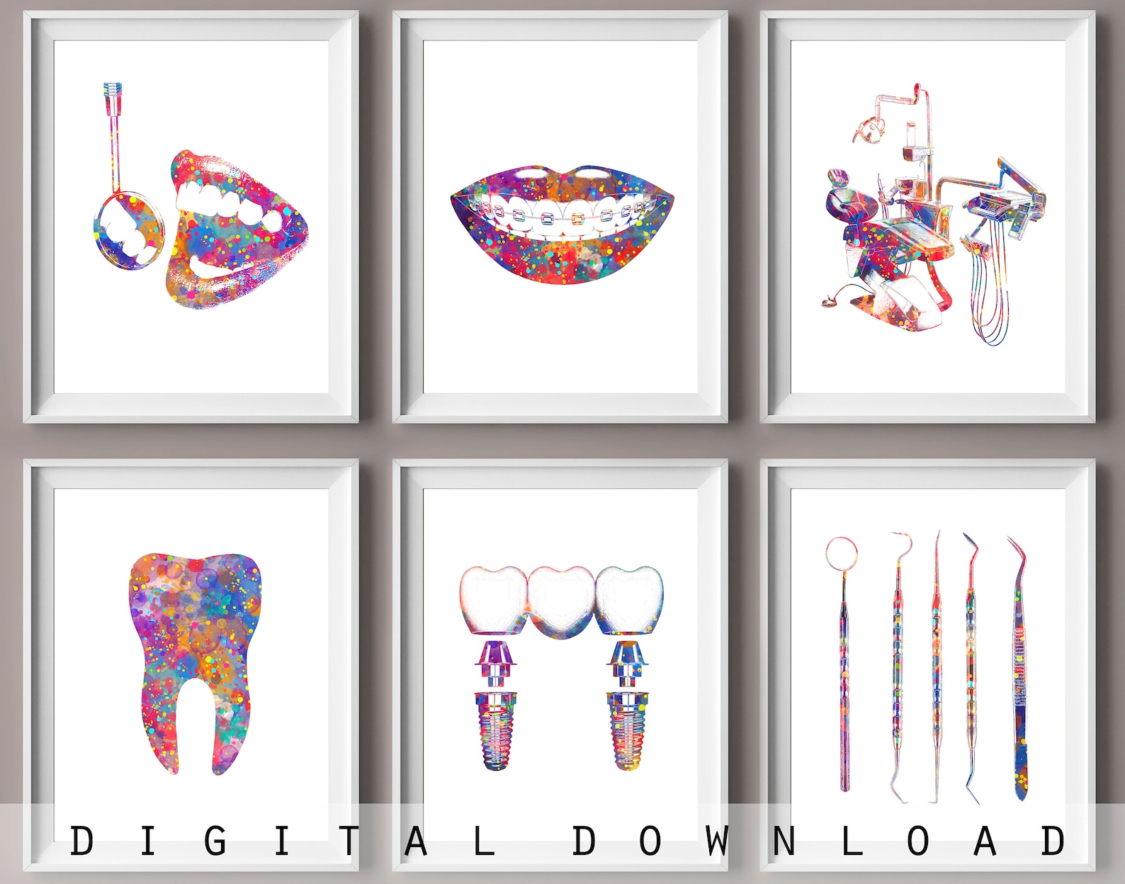 Dentist Poster Set 6 Dentistry Art Dental Anatomy Decor - Etsy