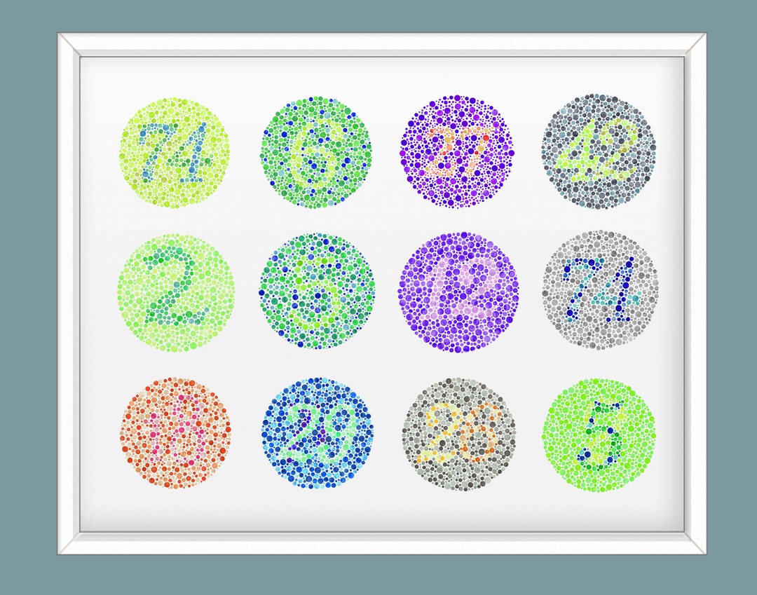 Ishihara Test Artwork Optician Gift Ophthalmologist Gift Ophthalmic ...