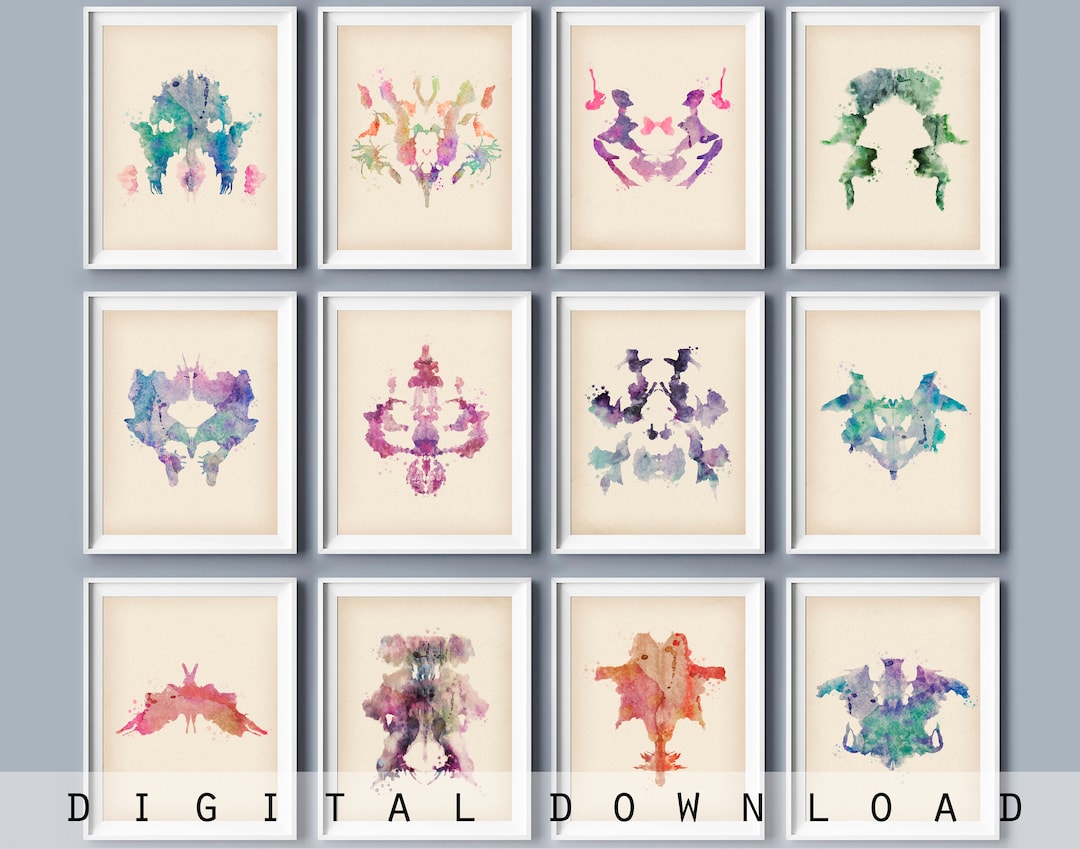 Buy Rorschach Test Card Set: Watercolor Inkblot Art (digital Download ...