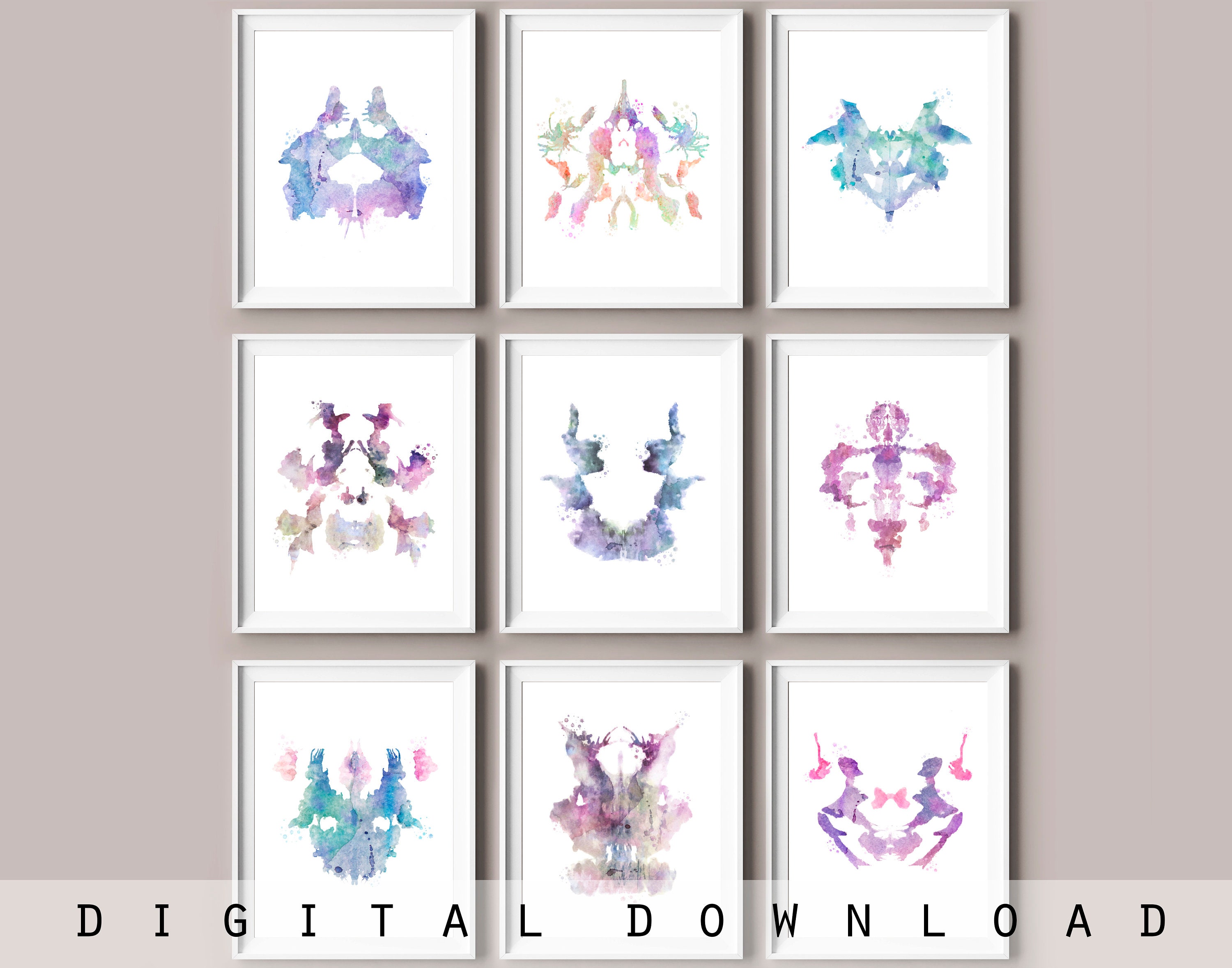 9 Rorschach Inkblot Test Cards Psychiatry Art Medical Art - Etsy Australia