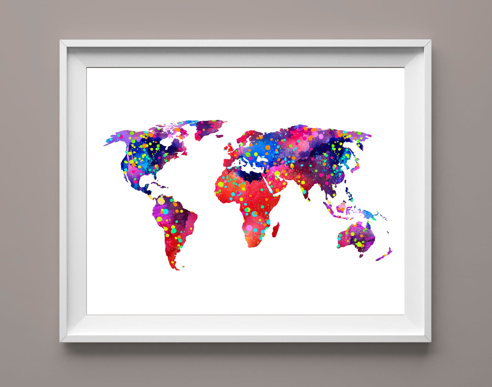 Map of the World Art Continents Map Art Travel Poster - Etsy