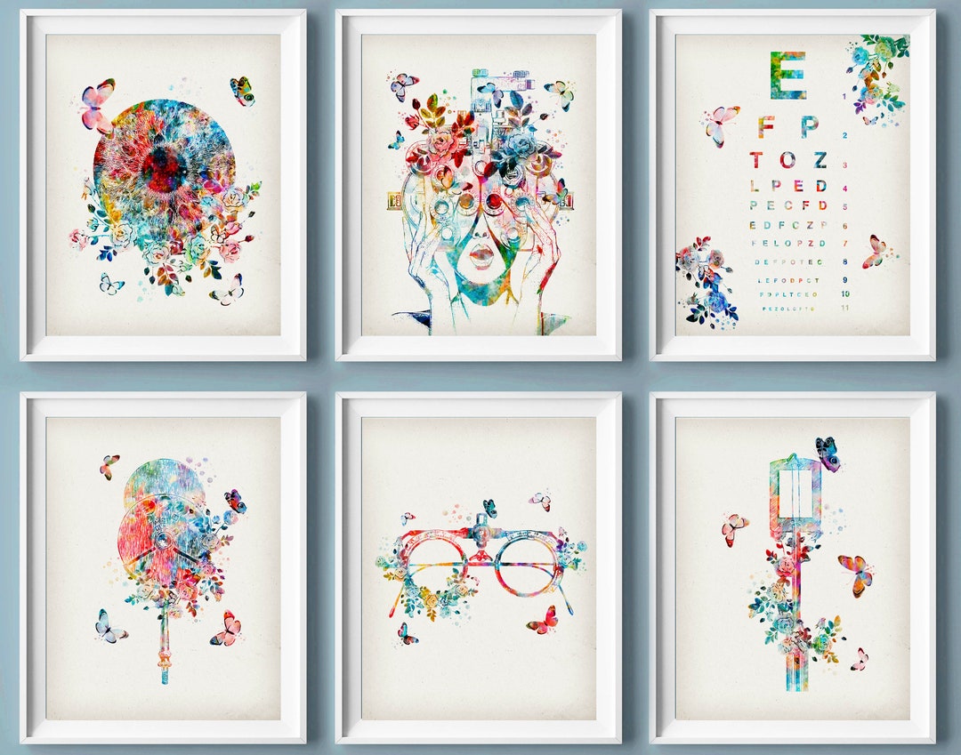 6 Ophthalmology Art Medical Art Optometrist Gift Phoropter Art Trial ...