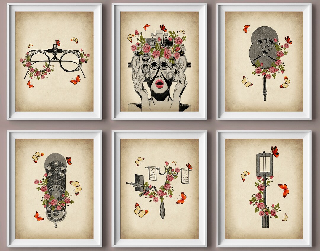 6 Vintage Optometry Tools Art Ophthalmology Art Doctor Instrument Decor Optometrist Gift ...