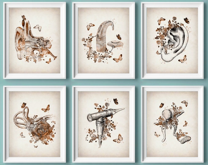 Hearing Art Ear Anatomy Poster Medical Art Audiology Poster Binaural ...