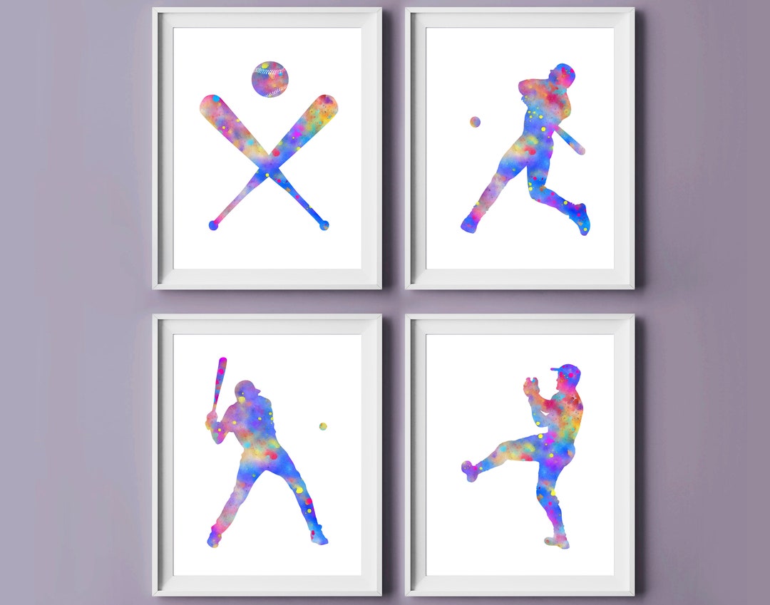 4 Baseball Player Art Sports Art Baseball Artwork Baseball Player ...