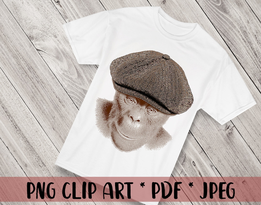 Chimpanzee in a Cap Clipart Cool Guy Clipart Ruffian Art Wild Animal ...