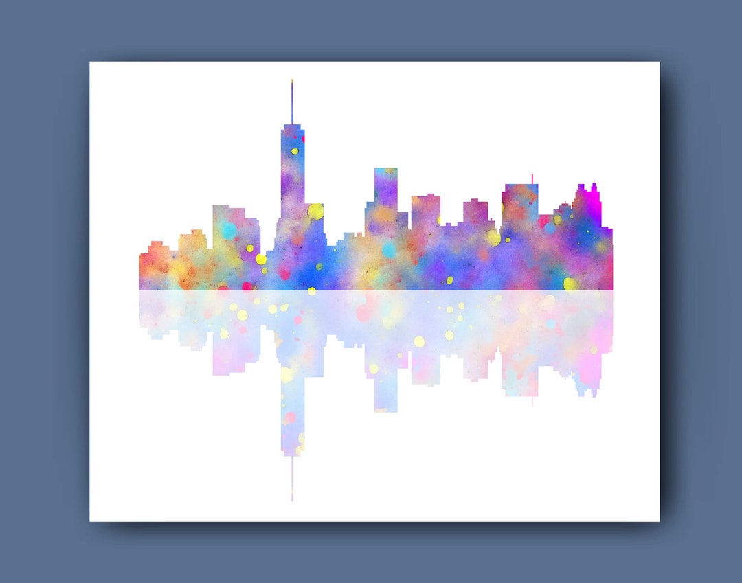 New York Skyline Art Watercolor Cityscape Art Geography Art City Art ...