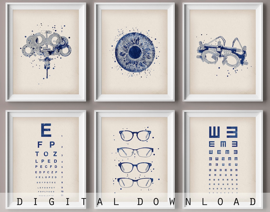 6 Ophthalmology Poster Optometrist Gift Medical Art Vintage - Etsy