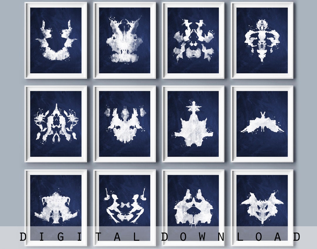 Rorschach Test Poster Set 12, Medical Drawing, Psychology Art, Doctor ...