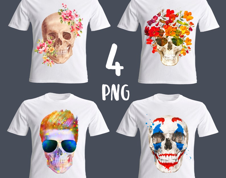 4 Skull Clipart Human Skull PNG Skeleton Clipart Anatomy - Etsy