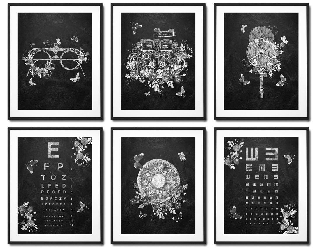 Optometrist Art Print Set: Medical Eye Exam Decor (digital Download ...